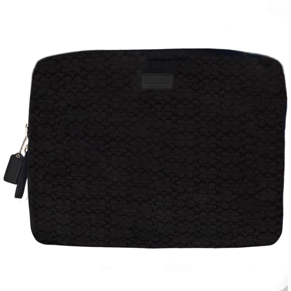 Coach | Bags | Coach Black Signature Computer Laptop Cover Sleeve ...